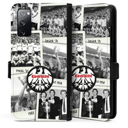 DeinDesign Galaxy S20 Handy Klapph&uuml;lle Handyh&uuml;lle aus Kunst Leder schwarz Flip Case Retro Official Licensed Product Eintracht Frankfurt Sideflip mit Lasche