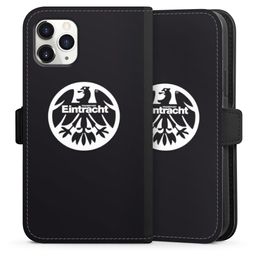 DeinDesign iPhone 11 Pro Handy Klapph&uuml;lle Handyh&uuml;lle aus Kunst Leder schwarz Flip Case Logo Eintracht Frankfurt Eagle Sideflip mit Lasche