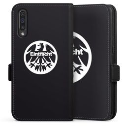 DeinDesign Galaxy A50 Handy Klapph&uuml;lle Handyh&uuml;lle aus Kunst Leder schwarz Flip Case Logo Eintracht Frankfurt Eagle Sideflip mit Lasche