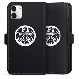 DeinDesign iPhone 11 Handy Klapph&uuml;lle Handyh&uuml;lle aus Kunst Leder schwarz Flip Case Logo Eintracht Frankfurt Eagle Sideflip mit Lasche