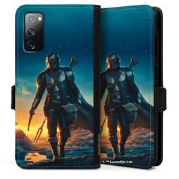 DeinDesign Galaxy S20 Handy Klapph&uuml;lle Handyh&uuml;lle aus Kunst Leder schwarz Flip Case Sunset Star Wars The Mandalorian Sideflip mit Lasche