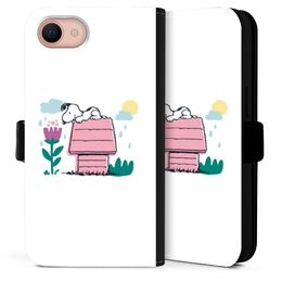 DeinDesign iPhone 17e Handy Klapph&uuml;lle Handyh&uuml;lle aus Kunst Leder schwarz Flip Case Snoopy Dog Official Licensed Product Sideflip mit Lasche