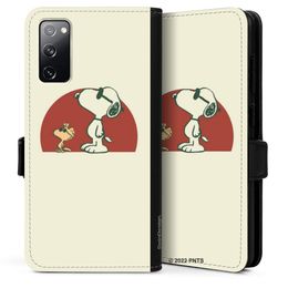 DeinDesign Galaxy S20 Handy Klapph&uuml;lle Handyh&uuml;lle aus Kunst Leder schwarz Flip Case Snoopy Official Licensed Product Kindheit Sideflip mit Lasche