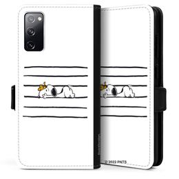 DeinDesign Galaxy S20 Handy Klapph&uuml;lle Handyh&uuml;lle aus Kunst Leder schwarz Flip Case Snoopy Dog Peanuts Sideflip mit Lasche