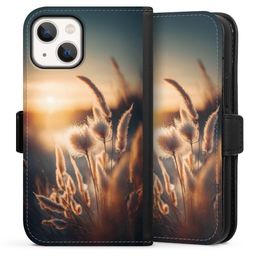 DeinDesign Galaxy A51 Handy Klapph&uuml;lle Handyh&uuml;lle aus Kunst Leder schwarz Flip Case Sun Pampasgras Nature Sideflip mit Lasche