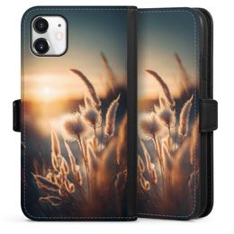 DeinDesign iPhone 11 Handy Klapph&uuml;lle Handyh&uuml;lle aus Kunst Leder schwarz Flip Case Sun Pampasgras Nature Sideflip mit Lasche