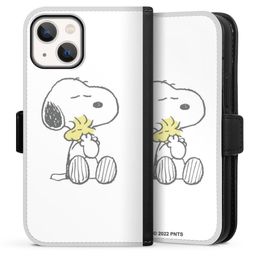 DeinDesign Galaxy A51 Handy Klapph&uuml;lle Handyh&uuml;lle aus Kunst Leder schwarz Flip Case Snoopy Love Peanuts Sideflip mit Lasche