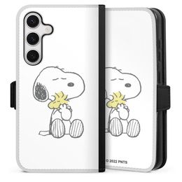 DeinDesign Galaxy S24 Handy Klapph&uuml;lle Handyh&uuml;lle aus Kunst Leder schwarz Flip Case Snoopy Love Peanuts Sideflip mit Lasche