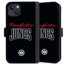 DeinDesign iPhone 13 Handy Klapph&uuml;lle Handyh&uuml;lle aus Kunst Leder schwarz Flip Case Eintracht Frankfurt Sge Official Licensed Product Sideflip mit Lasche