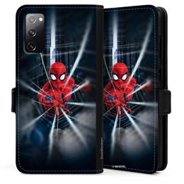 DeinDesign Galaxy S20 Handy Klapph&uuml;lle Handyh&uuml;lle aus Kunst Leder schwarz Flip Case Spiderman Marvel Kinofilm Sideflip mit Lasche