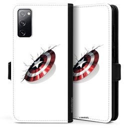 DeinDesign Galaxy S20 Handy Klapph&uuml;lle Handyh&uuml;lle aus Kunst Leder schwarz Flip Case Captain America Official Licensed Product Marvel Sideflip mit Lasche