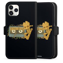 DeinDesign iPhone 11 Pro Handy Klapph&uuml;lle Handyh&uuml;lle aus Kunst Leder schwarz Flip Case Guardians Of The Galaxy Groot Marvel Sideflip mit Lasche