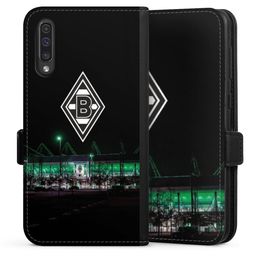 DeinDesign Galaxy A50 Handy Klapph&uuml;lle Handyh&uuml;lle aus Kunst Leder schwarz Flip Case Borussia M&ouml;nchengladbach Official Licensed Product Stadium Sideflip mit 