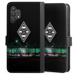 DeinDesign Galaxy A32 4G Handy Klapph&uuml;lle Handyh&uuml;lle aus Kunst Leder schwarz Flip Case Borussia M&ouml;nchengladbach Official Licensed Product Stadium Sideflip mit 