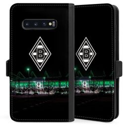 DeinDesign Galaxy S10 Plus Handy Klapph&uuml;lle Handyh&uuml;lle aus Kunst Leder schwarz Flip Case Borussia M&ouml;nchengladbach Official Licensed Product Stadium Sideflip mit 