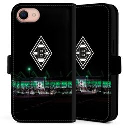 DeinDesign iPhone 16e Handy Klapph&uuml;lle Handyh&uuml;lle aus Kunst Leder schwarz Flip Case Borussia M&ouml;nchengladbach Official Licensed Product Stadium Sideflip mit 