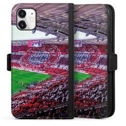 DeinDesign iPhone 11 Handy Klapph&uuml;lle Handyh&uuml;lle aus Kunst Leder schwarz Flip Case Stadium Fcb Fc Bayern M&uuml;nchen Sideflip mit Lasche