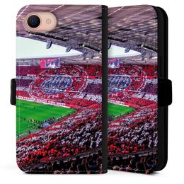 DeinDesign iPhone 16e Handy Klapph&uuml;lle Handyh&uuml;lle aus Kunst Leder schwarz Flip Case Stadium Fcb Fc Bayern M&uuml;nchen Sideflip mit Lasche