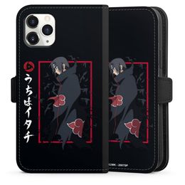 DeinDesign iPhone 11 Pro Handy Klapph&uuml;lle Handyh&uuml;lle aus Kunst Leder schwarz Flip Case Official Licensed Product Naruto Shippuden Itachi Uchiha Sideflip mit 