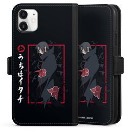 DeinDesign iPhone 11 Handy Klapph&uuml;lle Handyh&uuml;lle aus Kunst Leder schwarz Flip Case Official Licensed Product Naruto Shippuden Itachi Uchiha Sideflip mit Lasche