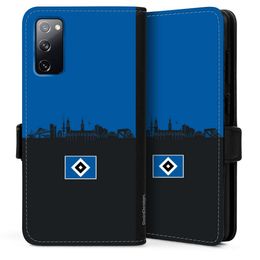 DeinDesign Galaxy S20 Handy Klapph&uuml;lle Handyh&uuml;lle aus Kunst Leder schwarz Flip Case Skyline Hamburg Hsv Sideflip mit Lasche