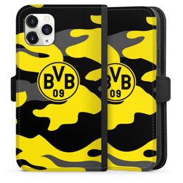 DeinDesign iPhone 11 Pro Handy Klapph&uuml;lle Handyh&uuml;lle aus Kunst Leder schwarz Flip Case Borussia Dortmund Merchandise Bvb Sideflip mit Lasche