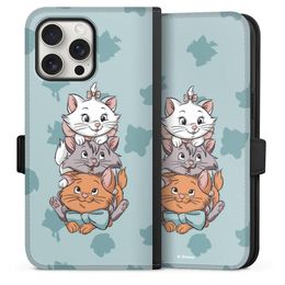 DeinDesign iPhone 15 Pro Max Handy Klapph&uuml;lle Handyh&uuml;lle aus Kunst Leder schwarz Flip Case Disney Aristocats Cat Sideflip mit Lasche
