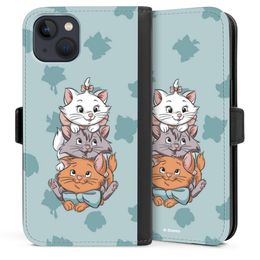 DeinDesign iPhone 13 Handy Klapph&uuml;lle Handyh&uuml;lle aus Kunst Leder schwarz Flip Case Disney Aristocats Cat Sideflip mit Lasche