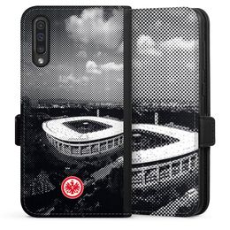 DeinDesign Galaxy A50 Handy Klapph&uuml;lle Handyh&uuml;lle aus Kunst Leder schwarz Flip Case Eintracht Frankfurt Sge Stadium Sideflip mit Lasche