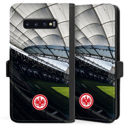 DeinDesign Galaxy S10 Plus Handy Klapph&uuml;lle Handyh&uuml;lle aus Kunst Leder schwarz Flip Case Eintracht Frankfurt Stadium Official Licensed Product Sideflip mit 