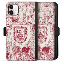 DeinDesign iPhone 11 Handy Klapph&uuml;lle Handyh&uuml;lle aus Kunst Leder schwarz Flip Case Official Licensed Product Fcb 125 Jahre Fc Bayern M&uuml;nchen Sideflip mit Lasche