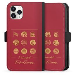DeinDesign iPhone 11 Pro Handy Klapph&uuml;lle Handyh&uuml;lle aus Kunst Leder schwarz Flip Case Merchandise Fc Bayern M&uuml;nchen Fcb 125 Jahre Sideflip mit Lasche