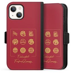 DeinDesign Galaxy A51 Handy Klapph&uuml;lle Handyh&uuml;lle aus Kunst Leder schwarz Flip Case Merchandise Fc Bayern M&uuml;nchen Fcb 125 Jahre Sideflip mit Lasche