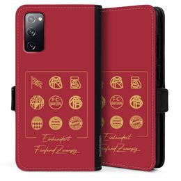 DeinDesign Galaxy S20 Handy Klapph&uuml;lle Handyh&uuml;lle aus Kunst Leder schwarz Flip Case Fc Bayern M&uuml;nchen Merchandise Fcb 125 Jahre Sideflip mit Lasche