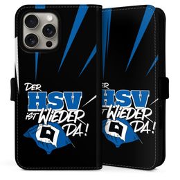 DeinDesign iPhone 16 Pro Handy Klapph&uuml;lle Handyh&uuml;lle aus Kunst Leder schwarz Flip Case Ascent Hamburger Sv Hsv Sideflip mit Lasche