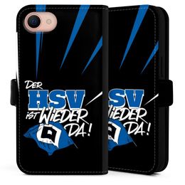 DeinDesign iPhone 17e Handy Klapph&uuml;lle Handyh&uuml;lle aus Kunst Leder schwarz Flip Case Ascent Hamburger Sv Hsv Sideflip mit Lasche