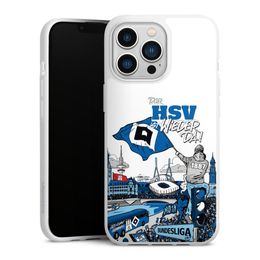 DeinDesign iPhone 13 Pro Handy Silikon H&uuml;lle Case wei&szlig; Handyh&uuml;lle Ascent Hamburger Sv Official Licensed Product Silikon Case
