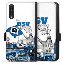 DeinDesign Galaxy A50 Handy Klapph&uuml;lle Handyh&uuml;lle aus Kunst Leder schwarz Flip Case Ascent Hamburger Sv Official Licensed Product Sideflip mit Lasche