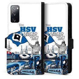 DeinDesign Galaxy S20 Handy Klapph&uuml;lle Handyh&uuml;lle aus Kunst Leder schwarz Flip Case Hamburger Sv Official Licensed Product Ascent Sideflip mit Lasche