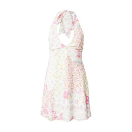 Hollister Kleid Damen Größe 40 gelb / oliv / hellpink / weiß