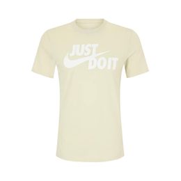 Nike Sportswear T-Shirt 'Swoosh' Herren Größe M khaki / weiß
