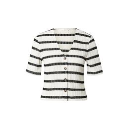 MSCH COPENHAGEN Strickjacke 'Kenja' Damen Gr&ouml;&szlig;e S creme / schwarz