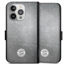 DeinDesign iPhone 14 Pro Handy Klapph&uuml;lle Handyh&uuml;lle aus Kunst Leder schwarz Flip Case Concrete Fcb Fc Bayern M&uuml;nchen Sideflip mit langer Lasche