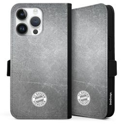 DeinDesign iPhone 14 Pro Max Handy Klapph&uuml;lle Handyh&uuml;lle aus Kunst Leder schwarz Flip Case Concrete Fcb Fc Bayern M&uuml;nchen Sideflip mit Lasche