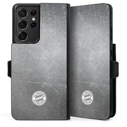 DeinDesign Galaxy S21 Ultra 5G Handy Klapph&uuml;lle Handyh&uuml;lle aus Kunst Leder schwarz Flip Case Concrete Fcb Fc Bayern M&uuml;nchen Sideflip mit Lasche