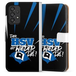 DeinDesign Galaxy A33 5G Handy Klapph&uuml;lle Handyh&uuml;lle aus Kunst Leder wei&szlig; Flip Case Hsv Ascent Hamburger Sv Sideflip mit Lasche
