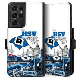 DeinDesign Galaxy S21 Ultra 5G Handy Klapph&uuml;lle Handyh&uuml;lle aus Kunst Leder schwarz Flip Case Ascent Hamburger Sv Official Licensed Product Sideflip mit Lasche