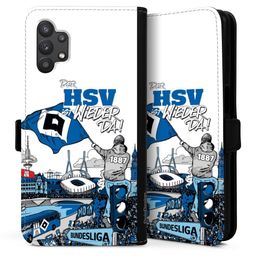 DeinDesign Galaxy A32 5G Handy Klapph&uuml;lle Handyh&uuml;lle aus Kunst Leder schwarz Flip Case Ascent Official Licensed Product Hamburger Sv Sideflip mit langer Lasche