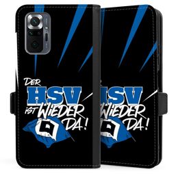 DeinDesign Xiaomi Redmi Note 10 Pro Handy Klapph&uuml;lle Handyh&uuml;lle aus Kunst Leder schwarz Flip Case Ascent Hamburger Sv Hsv Sideflip mit langer Lasche