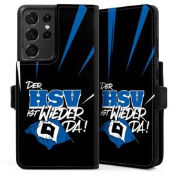 DeinDesign Galaxy S21 Ultra 5G Handy Klapph&uuml;lle Handyh&uuml;lle aus Kunst Leder schwarz Flip Case Ascent Hamburger Sv Hsv Sideflip mit Lasche